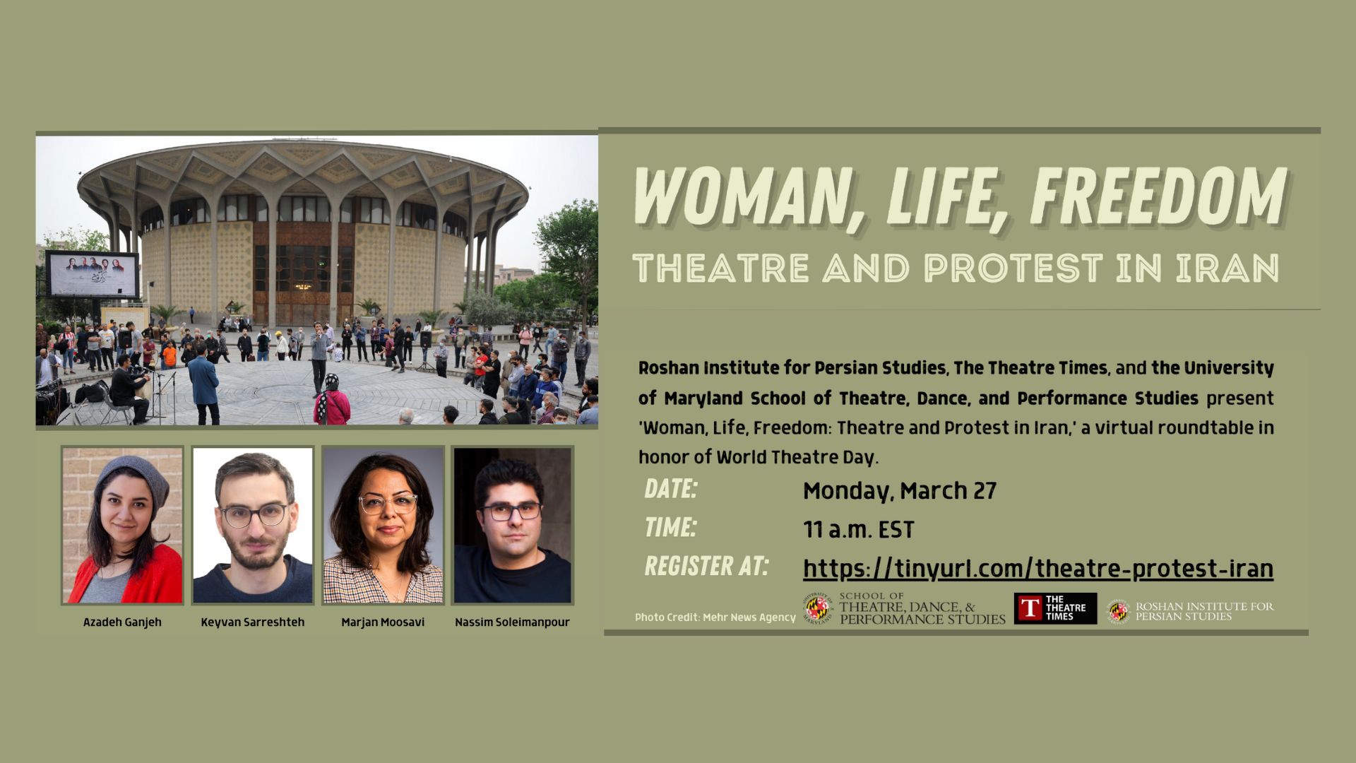 "Woman, Life, Freedom: Theatre and Protest in Iran": A Virtual ...